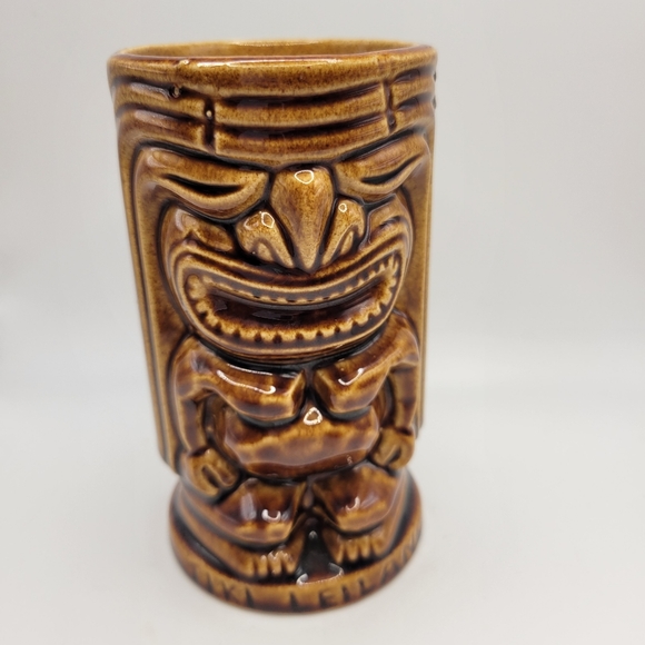 Accents | Vintage Mcm Tiki Leilani 196s Hawaii Tiki Tumbler Mug Usa Cup Brown 5 | Poshmark